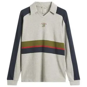 DAMSON MADDER Verity V-neck Rugby Shirt With Embroidered Detailing