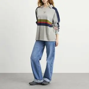 DAMSON MADDER Verity V-neck Rugby Shirt With Embroidered Detailing