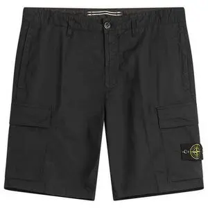 Stone Island Tela Paracadute Cargo Shorts - Black