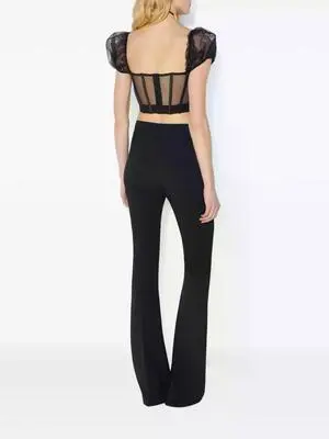 Elisabetta Franchi Mesh And Gazar Bustier Top With Puffy Sleeves