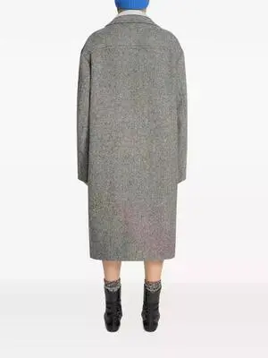 Dries Van Noten Oversized Wool Tweed Coat