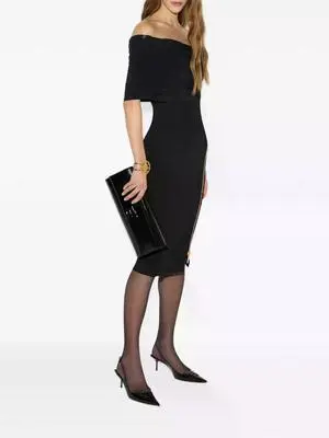 Elisabetta Franchi Technical Fabric Midi Skirt With Zip Detail