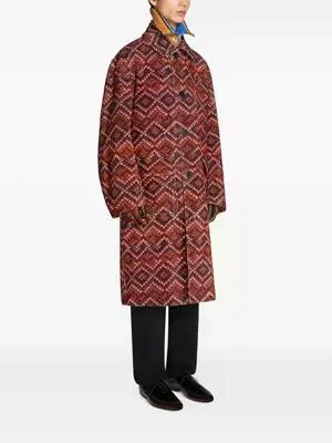 Dries Van Noten Printed Corduroy Mac Coat