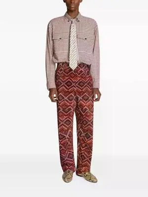 Dries Van Noten Printed Corduroy Pants