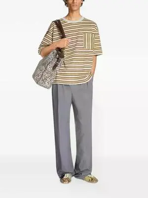 Dries Van Noten Striped Cotton T-shirt - Grey