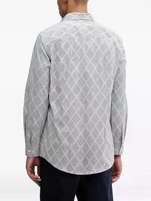 Armani Exchange Diamond-pattern Striped Shirt