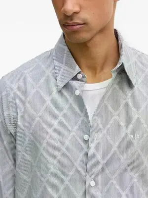Armani Exchange Diamond-pattern Striped Shirt