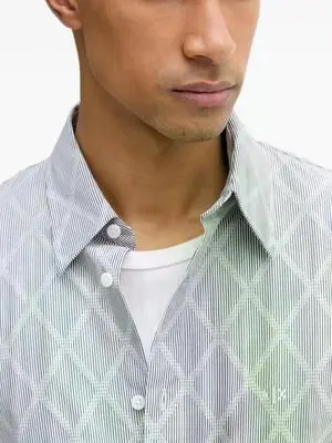 Armani Exchange Diamond-pattern Striped Shirt