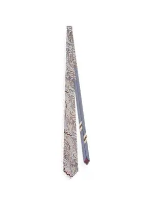 Dries Van Noten Printed Silk Tie - Blue