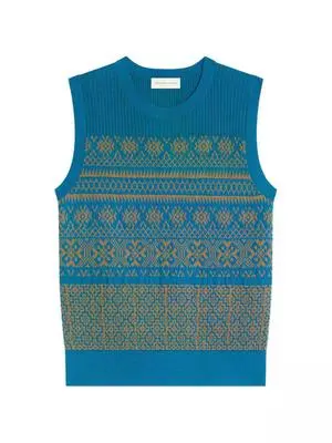 Dries Van Noten Jacquard Wool Sweater - Blue