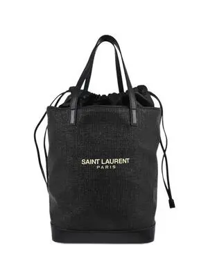 Saint Laurent 2018 Teddy Drawstring Bucket Bag - Black