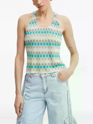 FRACOMINA Geometric Halterneck Top - Grey