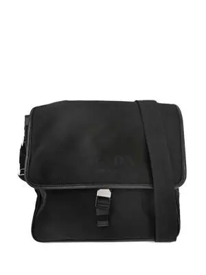 Prada Tessuto Buckle Shoulder Bag - Black