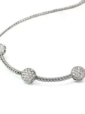 John Hardy Sterling Pavé Diamond Station Bracelet