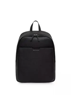 Armani Exchange Logo-print Pebbled Backpack - Black