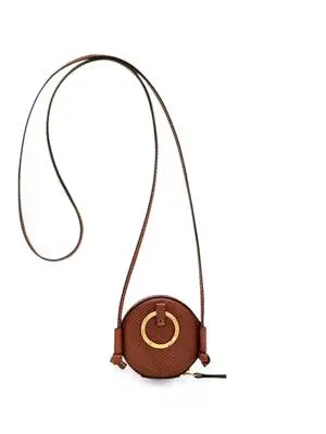 Longchamp Pure Coin Purse With Cord - Brown