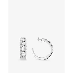 Messika Move Classique 18ct Gold And Diamond Hoop Earrings - White