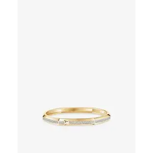 Messika Moderniste Pave 18ct Gold Diamond Bangle Bracelet - Yellow