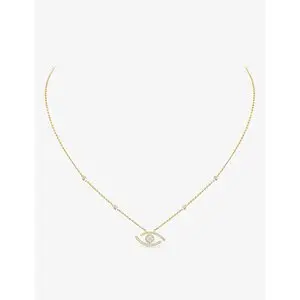 Messika Lucky Eye Diamond Pavé Gold Pendant Necklace - Yellow