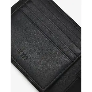 BOSS Logo-deed Trifold Leather Wallet