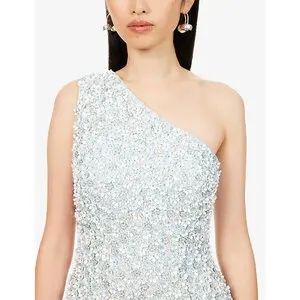 LA FUORI Embellished One-shoulder Mini Dress
