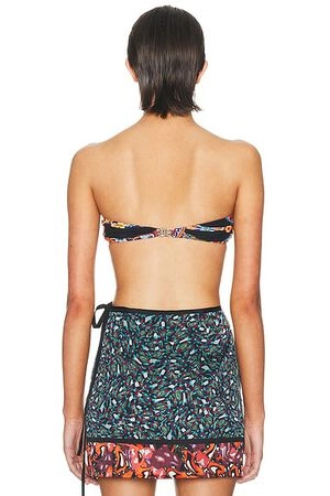 Dolce & Gabbana Organzino Pes Carretto Print Tube Top - Nero