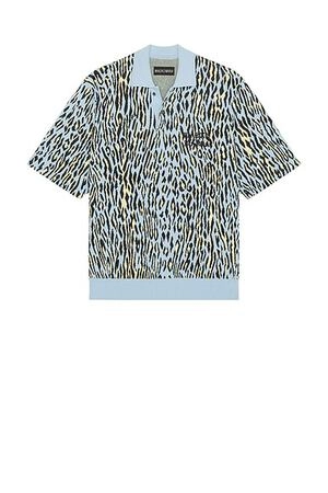 WACKO MARIA Leopard Knit Polo Shirt Type 1