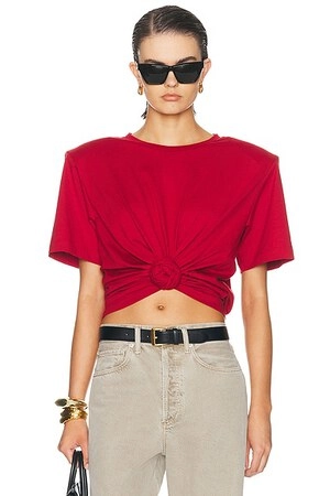 Magda Butrym Knot Front T-shirt - Red