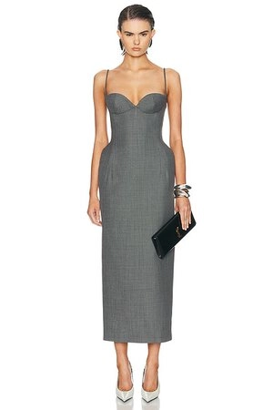 Magda Butrym Bustier Midi Dress - Grey