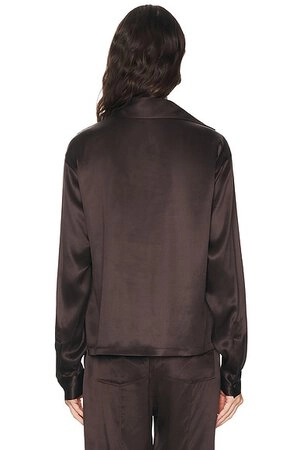 TOM FORD Silk Satin Polo Top