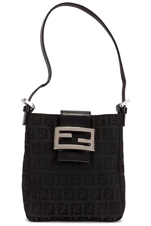Fendi Zucchino Hobo Bag - Black