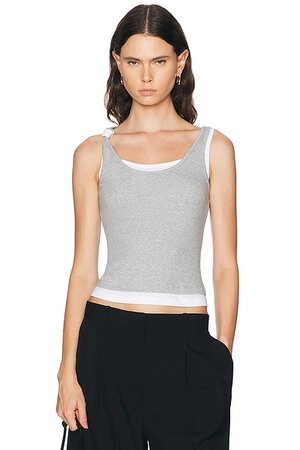 MIMCHIK Double Layer Knotted Tank Top