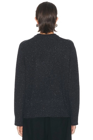 Loulou De Saison Baltra Saddle Sleeve Crewneck Sweater - Peppered Anthracite