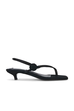 TOTEME Slingback Satin Heeled Flip Flop - Black
