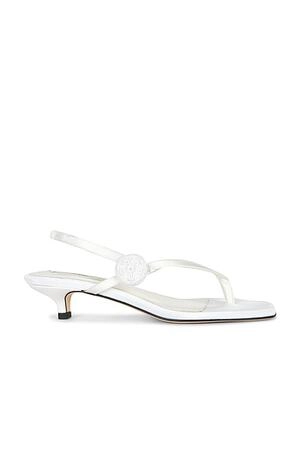TOTEME Slingback Satin Heeled Flip Flop - Ecru
