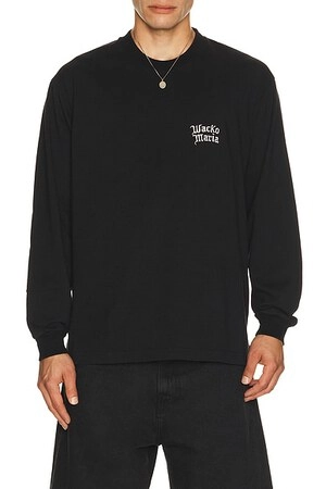 WACKO MARIA Washed Heavy Weight Crew Neck Long Sleeve T-shirt Type 4 - Black
