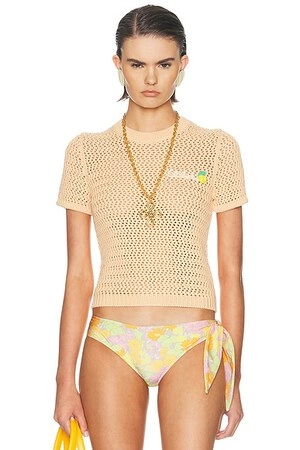 Chloé Crochet Tee - Bleached Orange