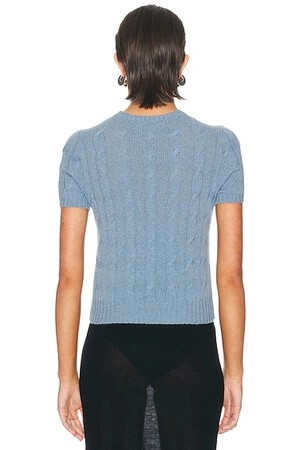 Ralph Lauren Short Sleeve Cable Knit Crewneck Sweater