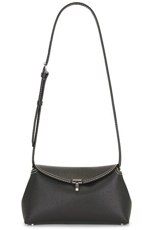 TOTEME T-lock Grained Leather Clutch