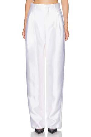 Bottega Veneta Satin Wide Leg Trouser - Chalk