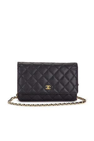 Chanel Caviar Classic Wallet On Chain - Black