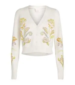 Cinq À Sept Embroidered Nikko Cardigan - White