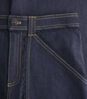 Cinq À Sept Guipure Lace-trim Wide-leg Jeans