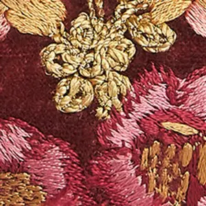 ANKE DRECHSEL Velvet Heart-shaped Bauble With Embroidered Flowers