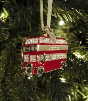 JOANNA BUCHANAN Embellished Double-decker Bus Christmas Ornament
