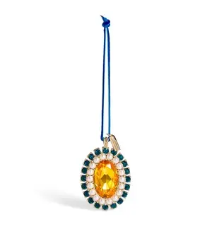 JOANNA BUCHANAN Embellished Crystal And Faux Pearl Pendant Decoration - Blue