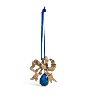 JOANNA BUCHANAN Crystal Embellished Bow Tree Decoration - Blue