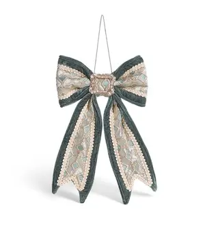 LUXURY GARLAND Ribbon Bow Tree Decoration - Blue