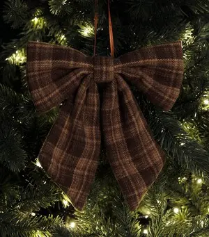 LUXURY GARLAND Tartan Bow Tree Decoration