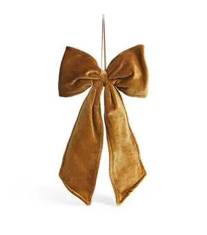 LUXURY GARLAND Velvet Bow Tree Decoration - Gold